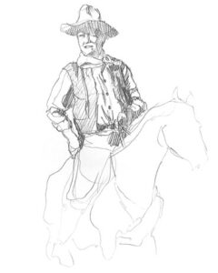 Cowboy drawing easy STEP BY STEP how to draw art realistic - Barnett ...