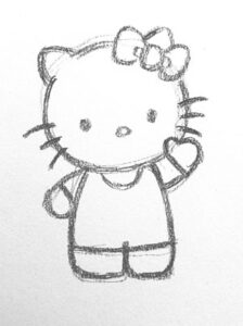 HELLO KITTY drawing easy STEP BY STEP how to draw art tutorial cartoon ...