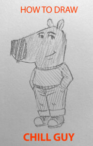 How to draw CHILL GUY drawing easy STEP BY STEP realistic realism ...