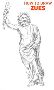 ZEUS drawing easy STEP BY STEP how to draw Greek Mythology realistic ...