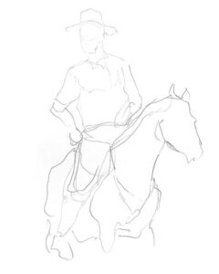 Cowboy drawing easy STEP BY STEP how to draw art realistic - Barnett ...